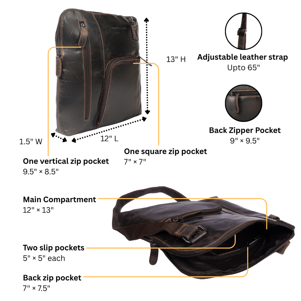 Ryder Leather Shoulder – Brown | Everyday Leather Bag | Minori Leather